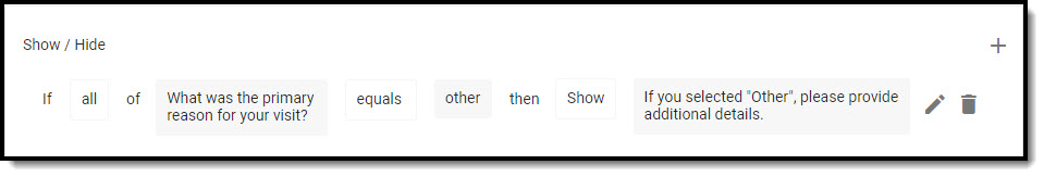 "Show/Hide" Logic – IntouchSurvey